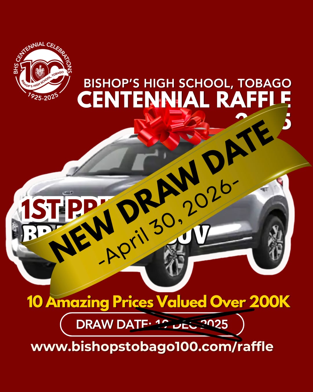 The Official Draw for the BHS Centennial Raffle Featuring Luxury SUV ...